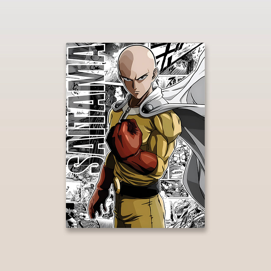 Saitama One Punch Man Metal Poster – Metal Pop