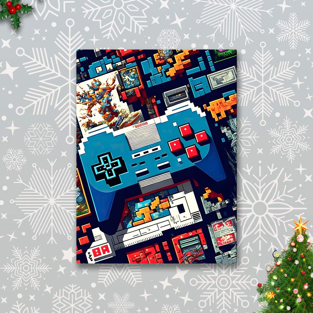 Gaming Controller Aesthetic Metal Poster
