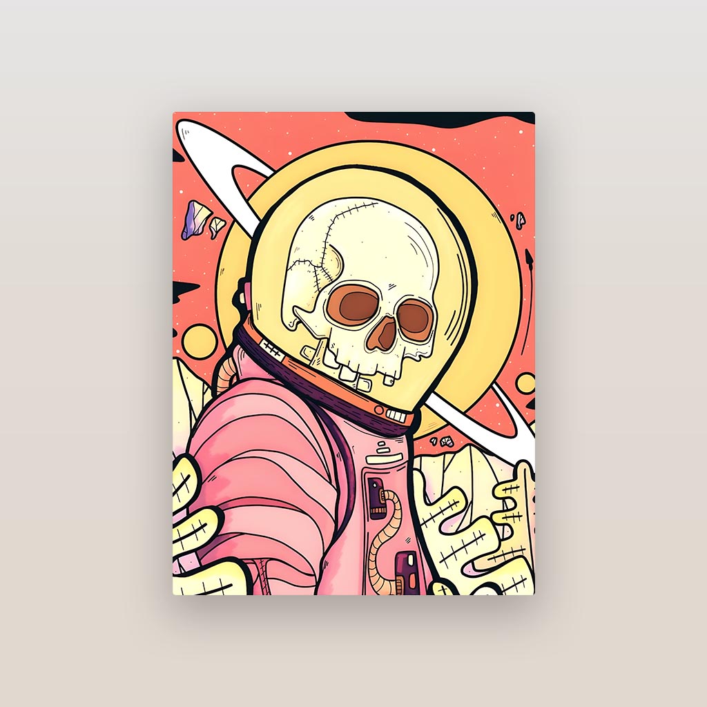 Astro-Skull Art Poster – Metal Pop