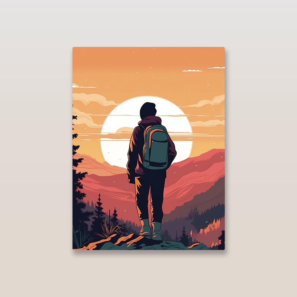 Backpacker Art Poster – Metal Pop