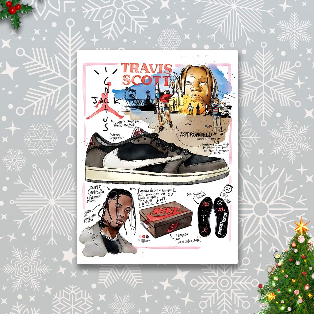 Nike Travis Scotts Flyer Sneakers Metal Poster