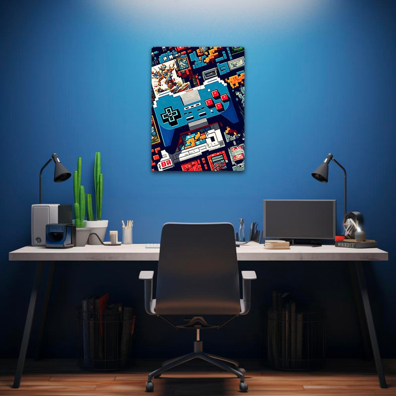 Gaming Controller Aesthetic Metal Poster